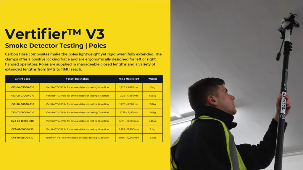Smoke Detector Testing Poles | From, 5.4-meters to 12.6-meters